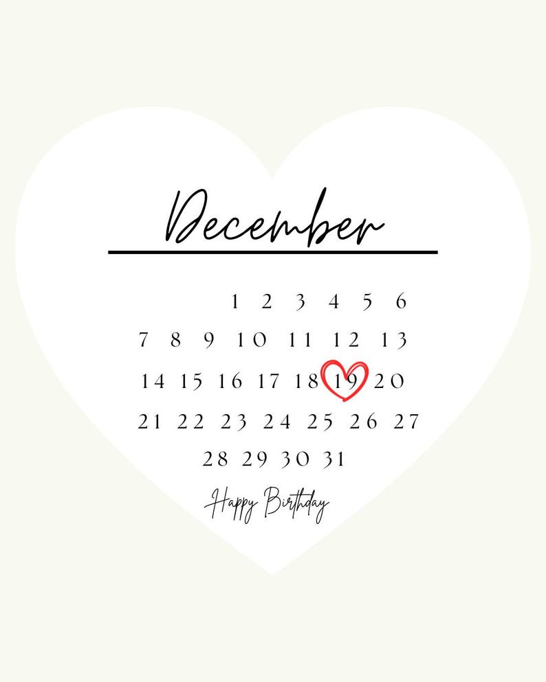 Heart Cake Calendar Image *fully Customizable* - Etsy