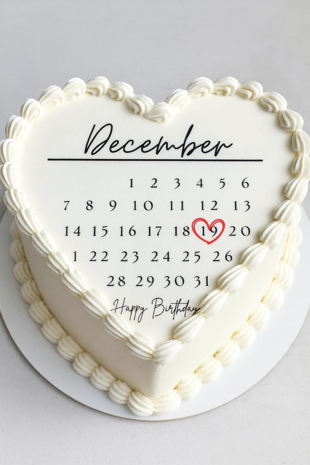 Heart Cake Calendar Image *fully Customizable* - Etsy