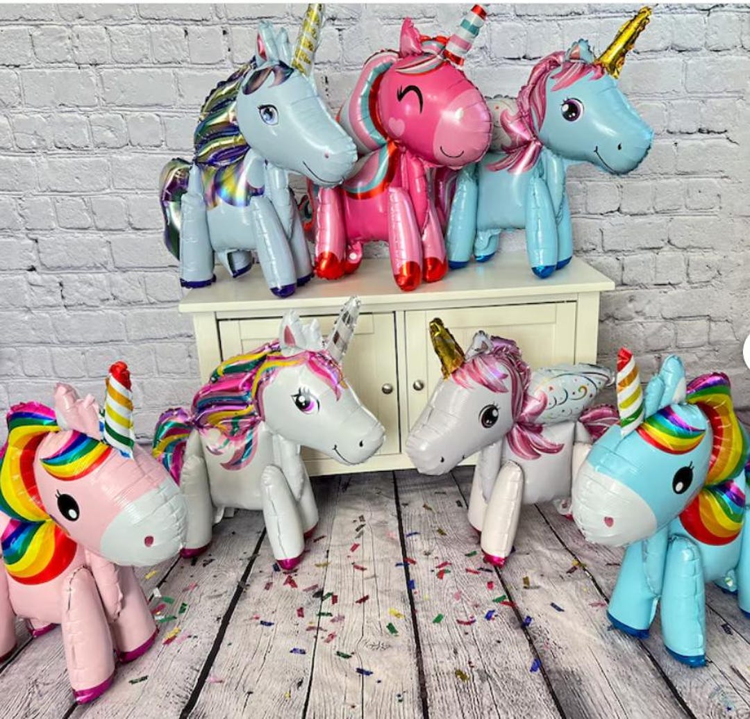 Unicorn Balloon Set of 7 JUMBO Mylar Walking Foil Balloons - Etsy