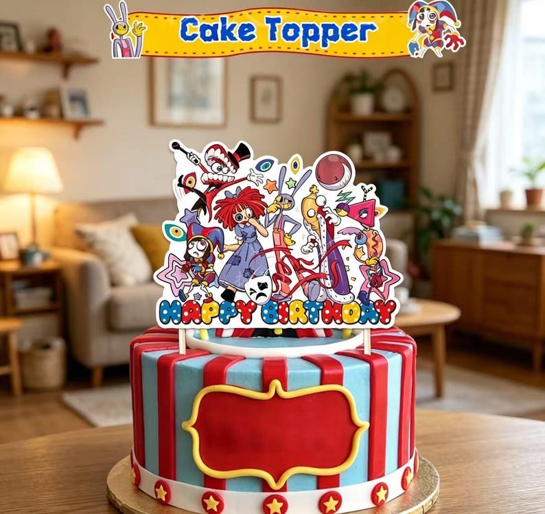 Digital Circus Birthday Party Decorations-banner, Balloons, Cupcake ...