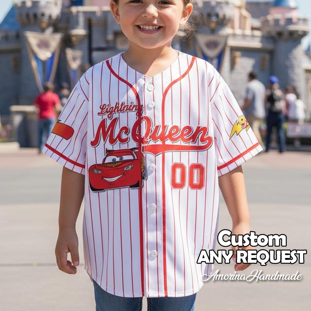 Custom Cars Lightning Mcqueen Baseball Jersey, Baseball Team Outfit - Etsy