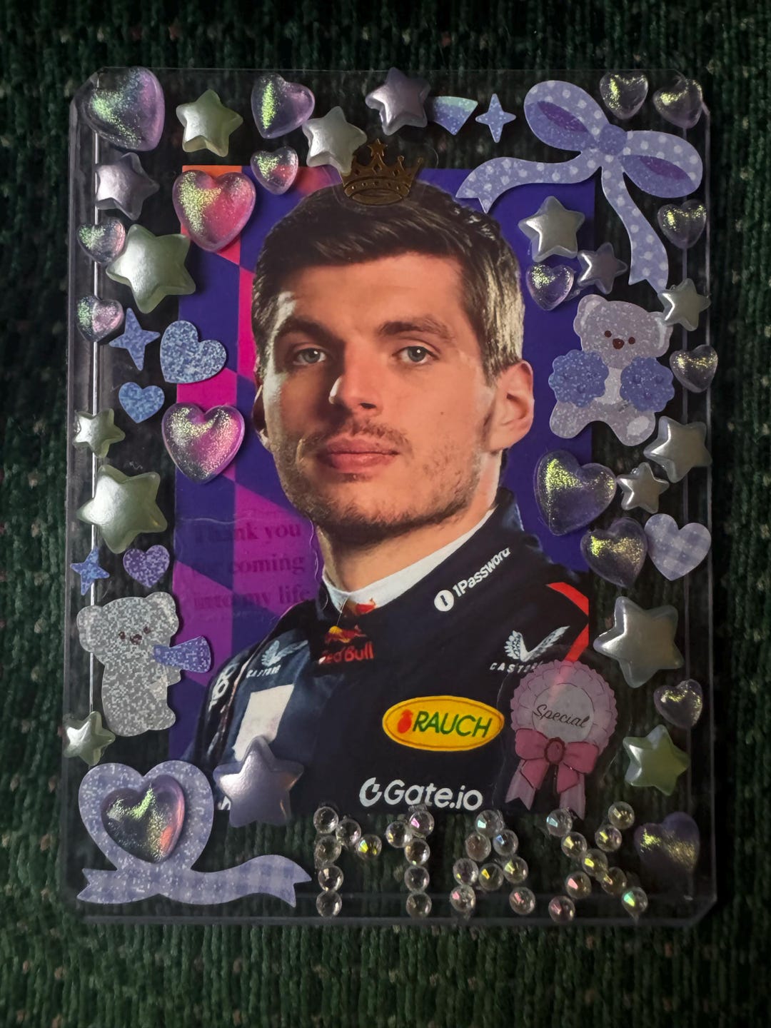 F1 Max Verstappen Kpop Decorated Photo Card // Formula 1 Max Verstappen ...