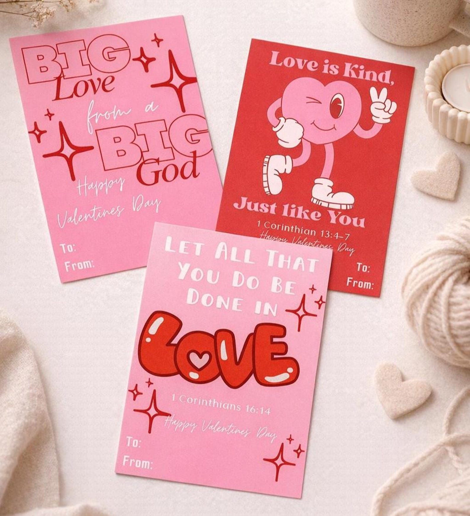 Retro Bible Verse Valentine Cards | Christian Gift Tags (printable PDF ...