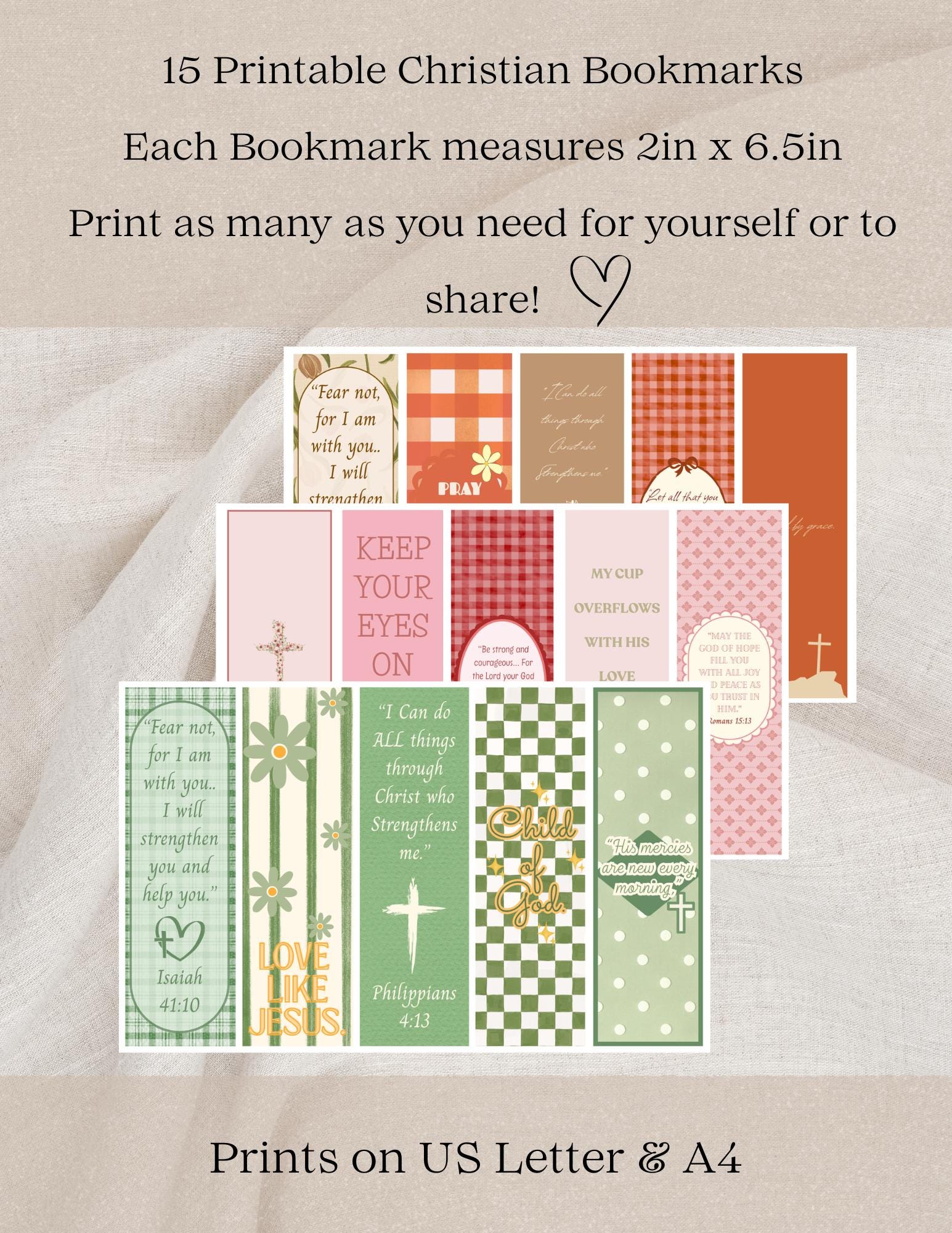 Christian Bookmark Bundle | 15 Printable Faith Bookmarks With Bible ...