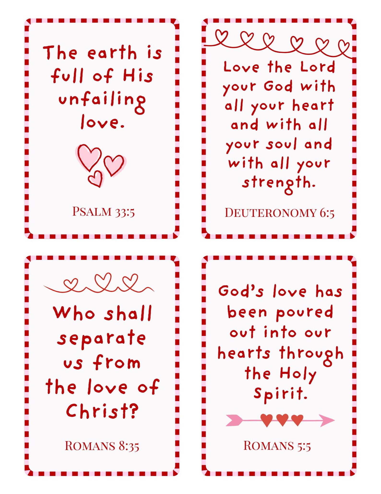 Valentine's Day Bible Verse Cards, Printable Christian Love Cards ...