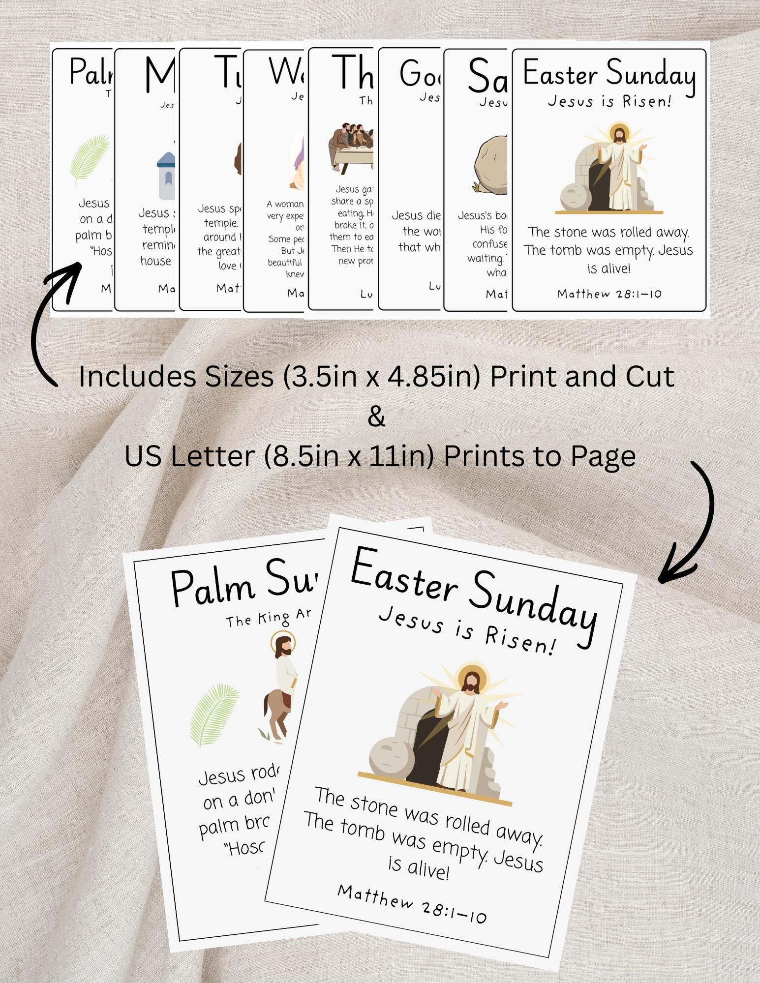 Holy Week Countdown | Easter Bible Story Cards | Printable Pdf - Etsy