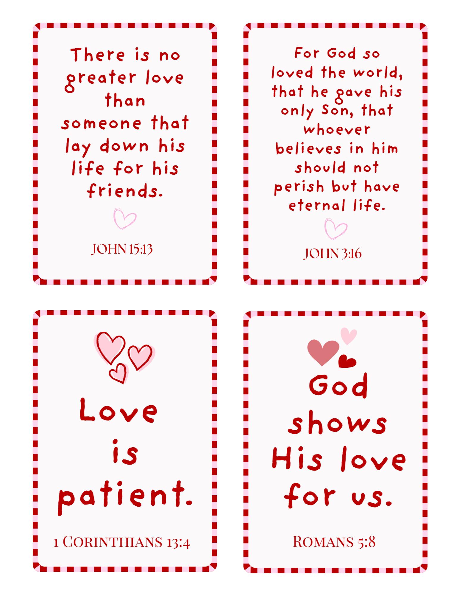Valentine's Day Bible Verse Cards, Printable Christian Love Cards ...