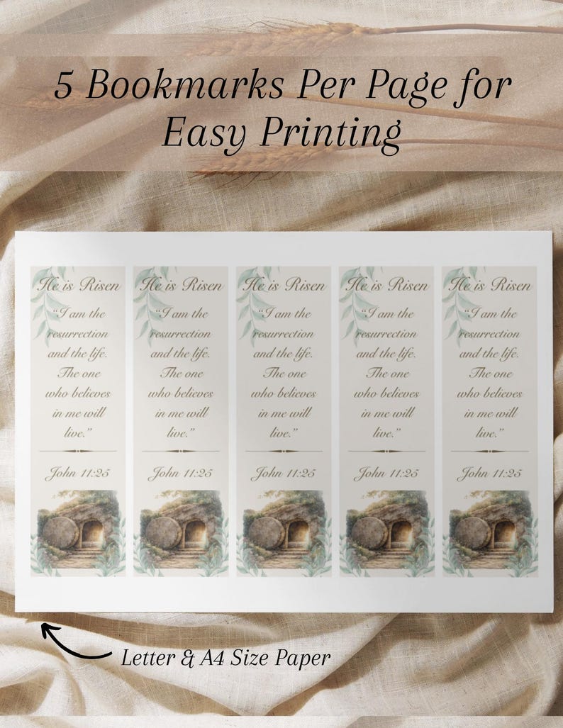 Easter Bookmark and Handout Card Set | He is Risen Printable - Etsy