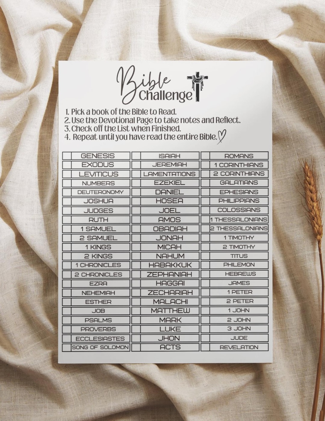 Bible Reading Plan | Bible Study Tracker | Printable PDF - Etsy