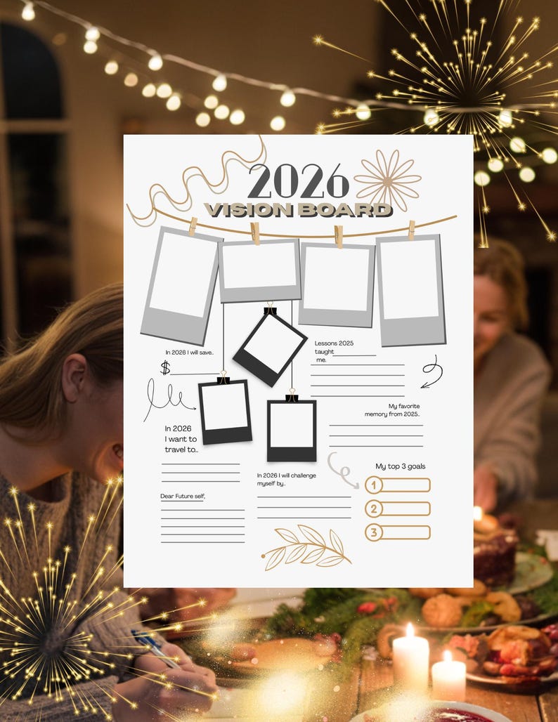 New Years Resolution Template, Vision Board, 2026 Goals (printable Pdf ...
