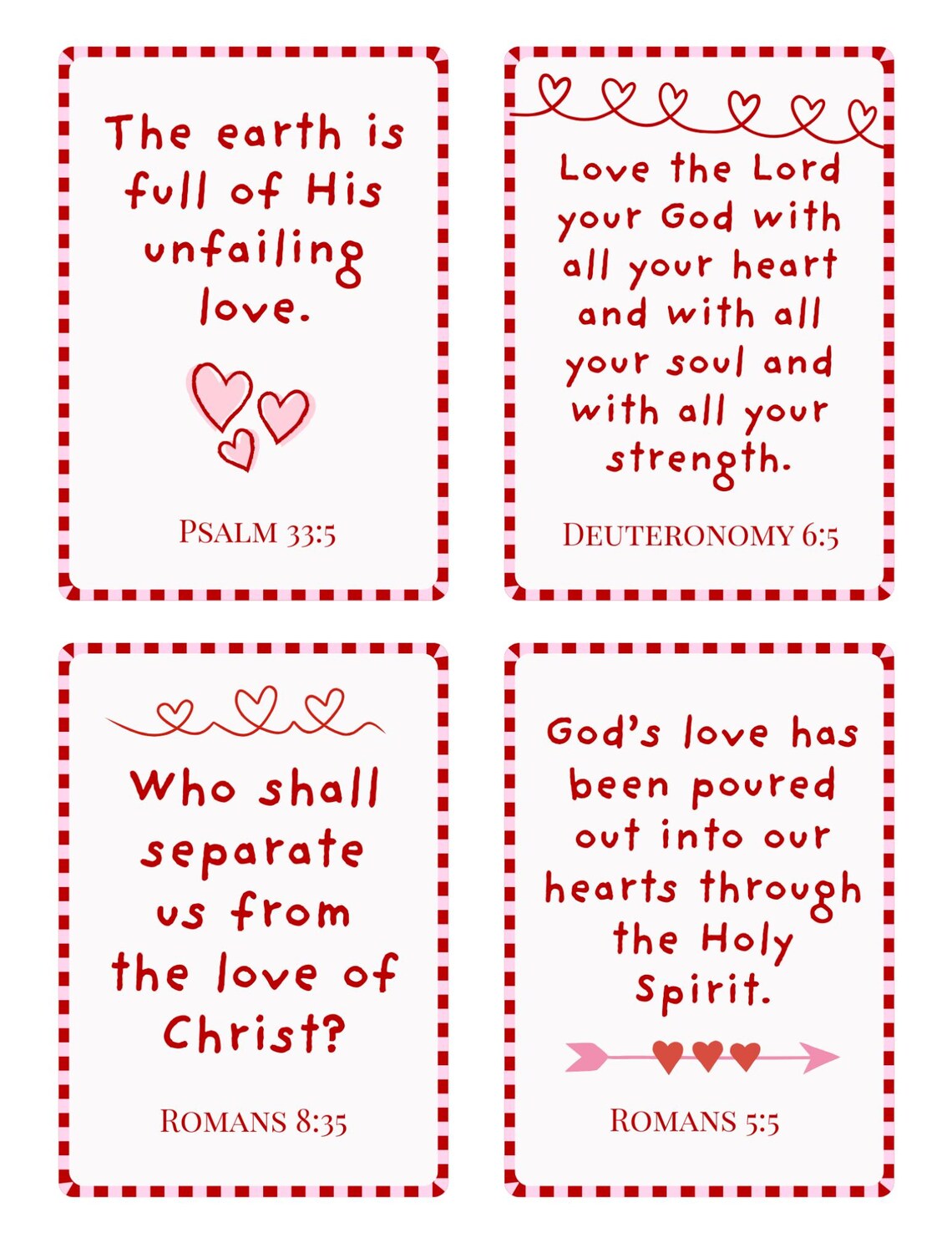 Valentine's Day Bible Verse Cards, Printable Christian Love Cards, Biblical Lunch Note - Etsy