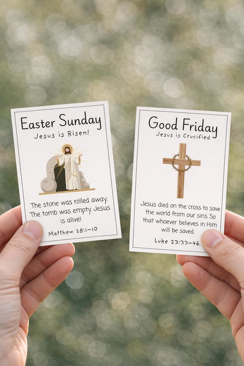 Holy Week Countdown | Easter Bible Story Cards | Printable Pdf - Etsy
