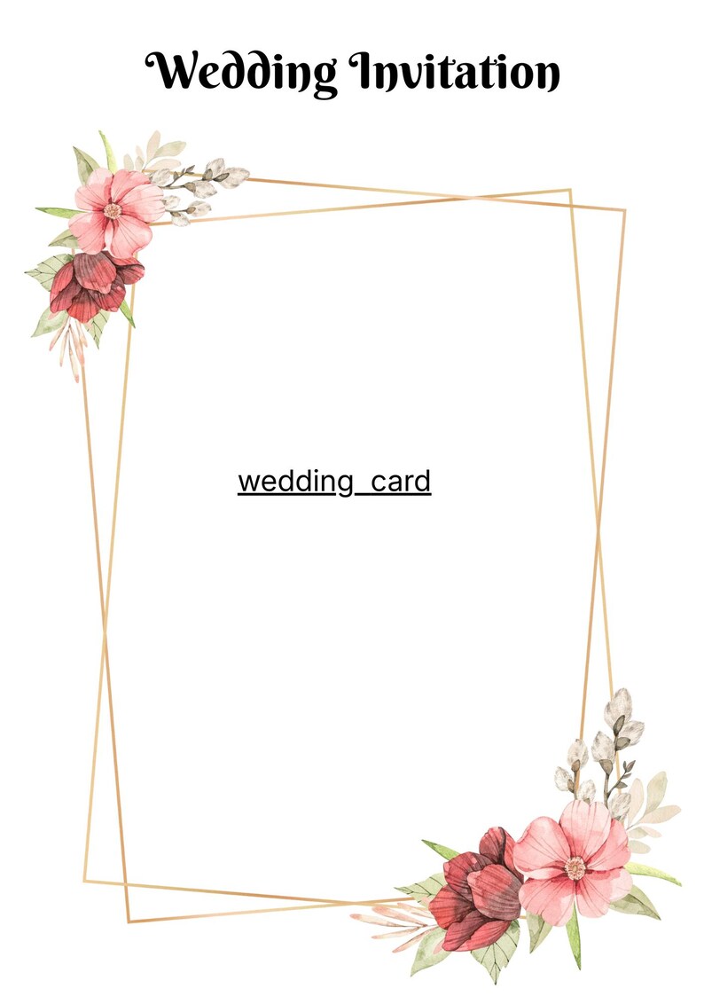 WEDDING INVITATION CARD - Etsy