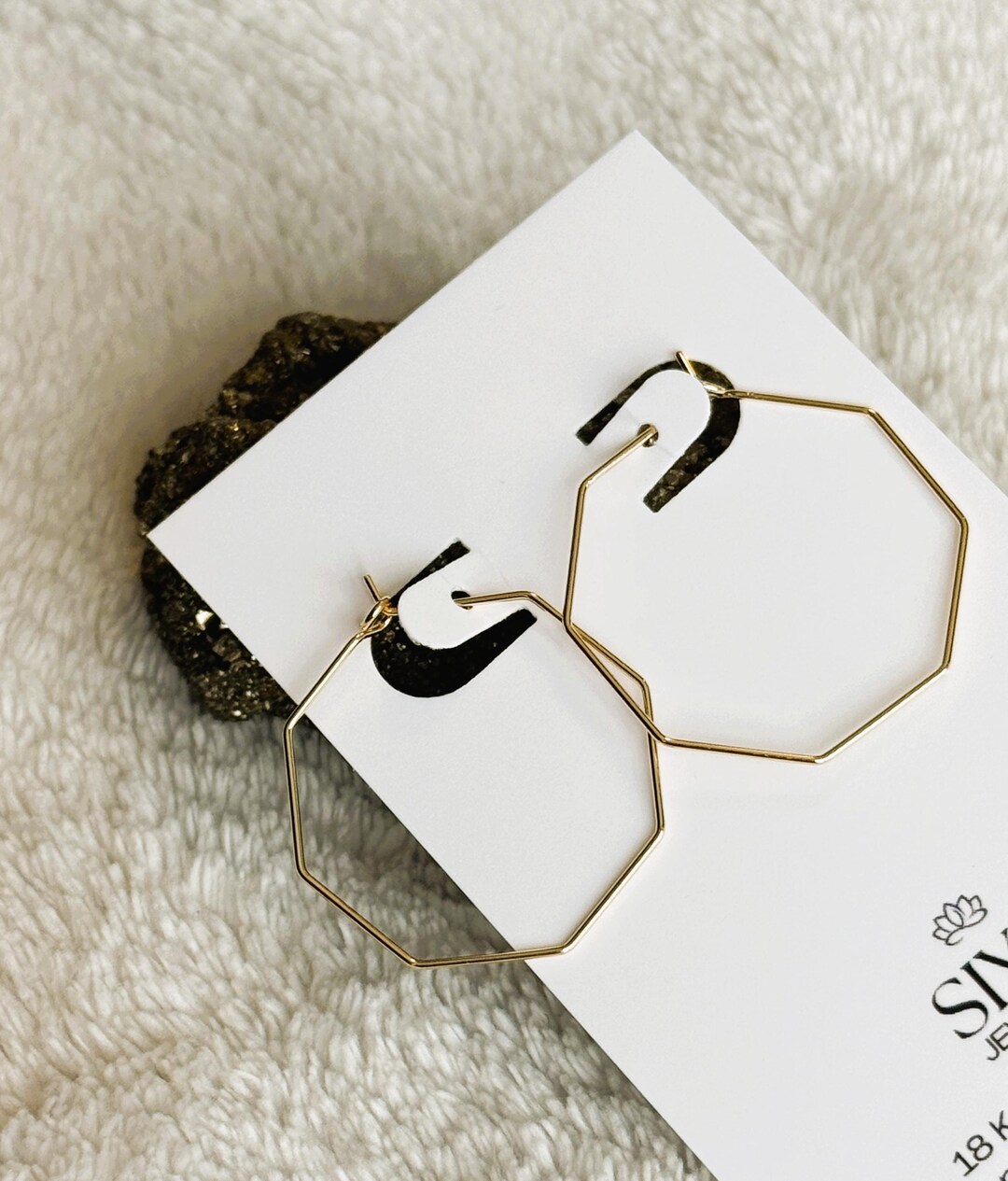 Big Hexagon Hoops • Gold Plated Hexagon Hoops • Essential Hoops • Hoops ...
