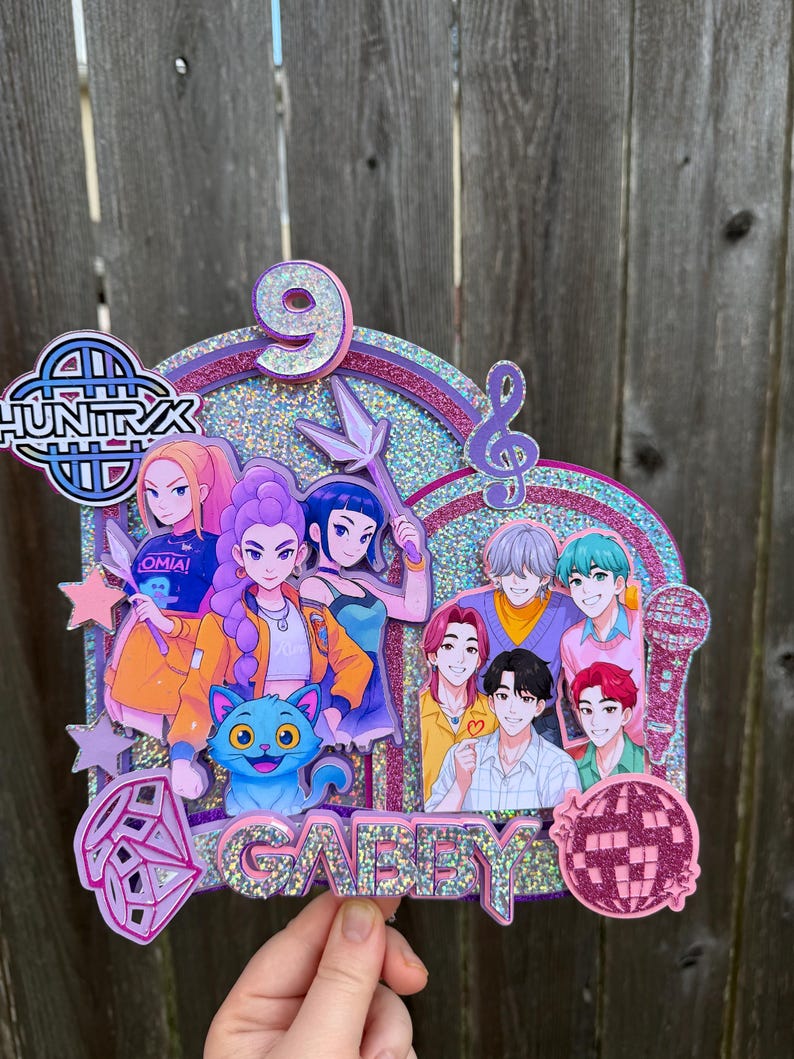 Huntrix Cake Topper | K-pop Demon Hunter Birthday Cake Topper ...