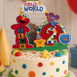 Elmo Cake Topper | Personalized Sesame Street Birthday Decorations ...