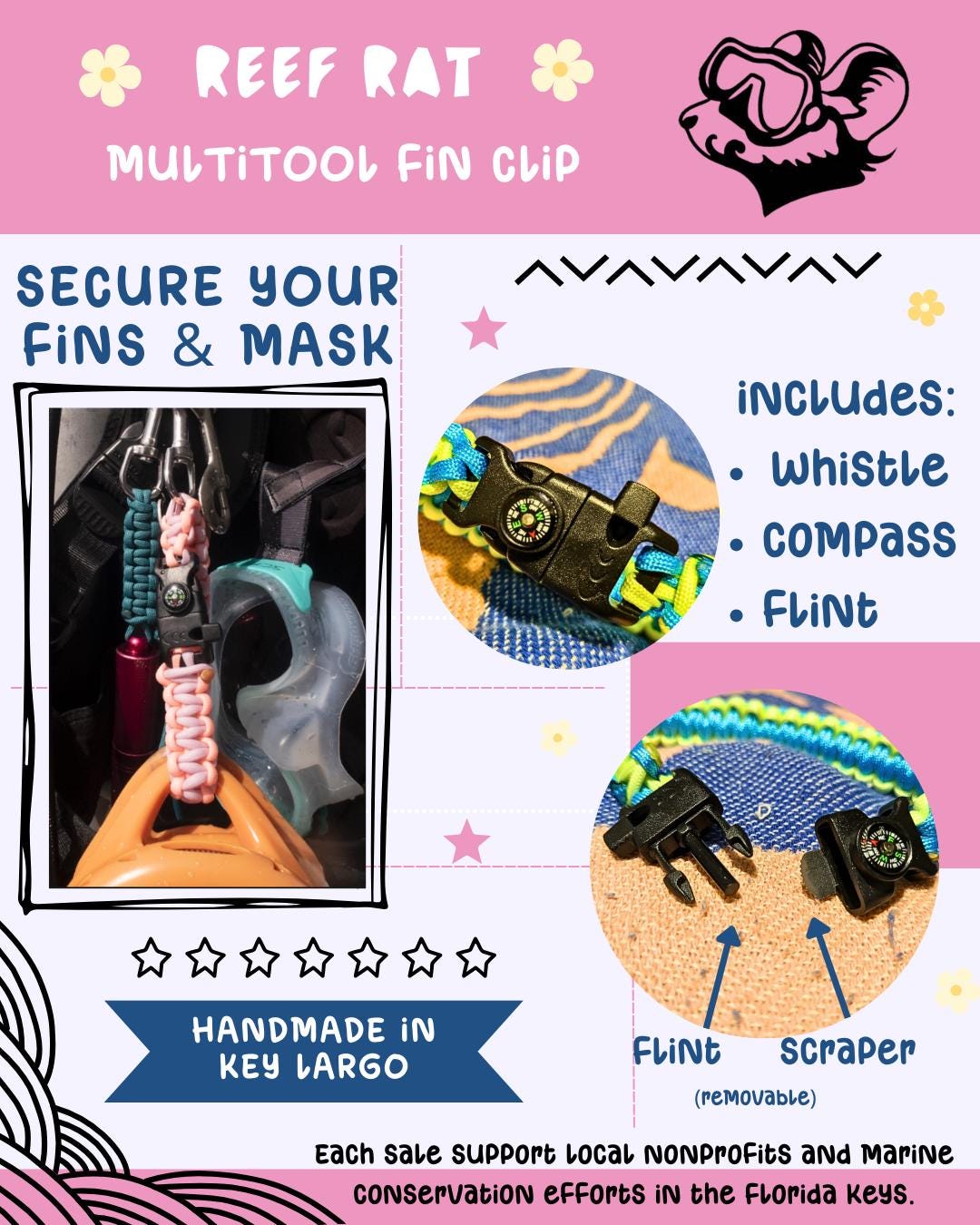 Survival Multitool Paracord Clip - Diving | Hiking - Etsy