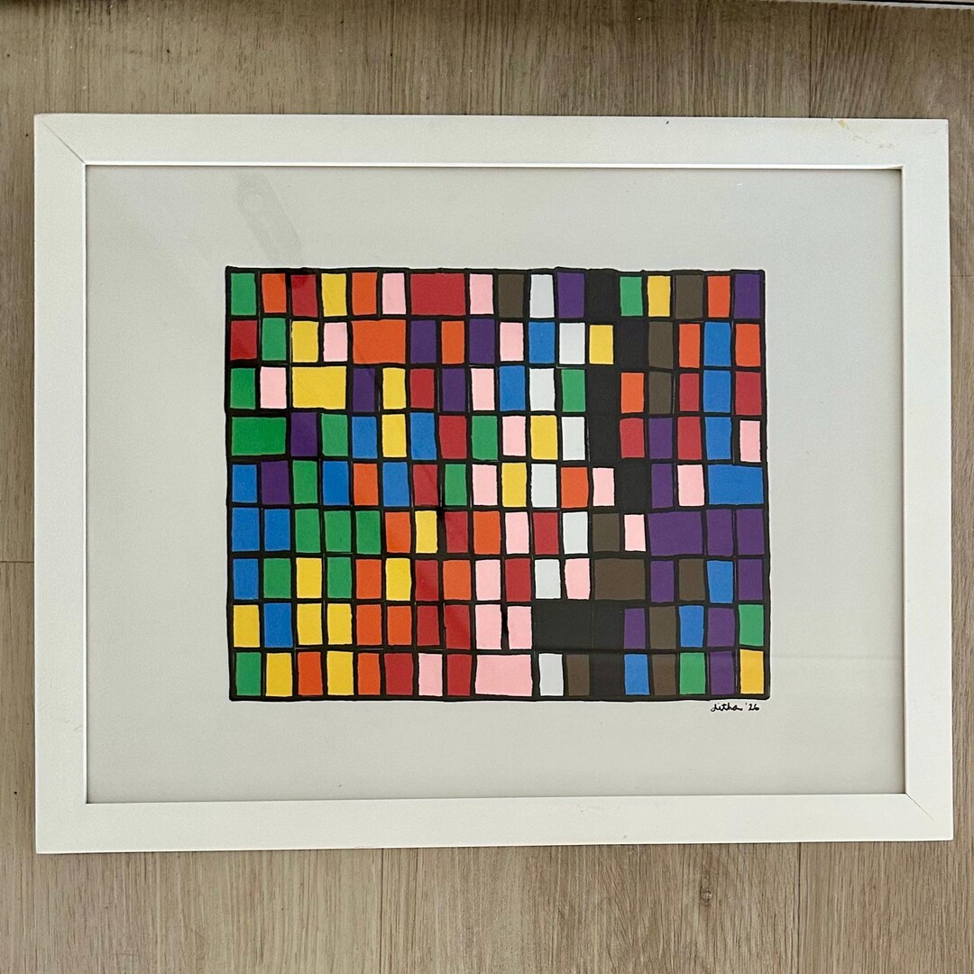 Handmade Construction Paper Collage Art | Modernist Abstract Wall Decor ...