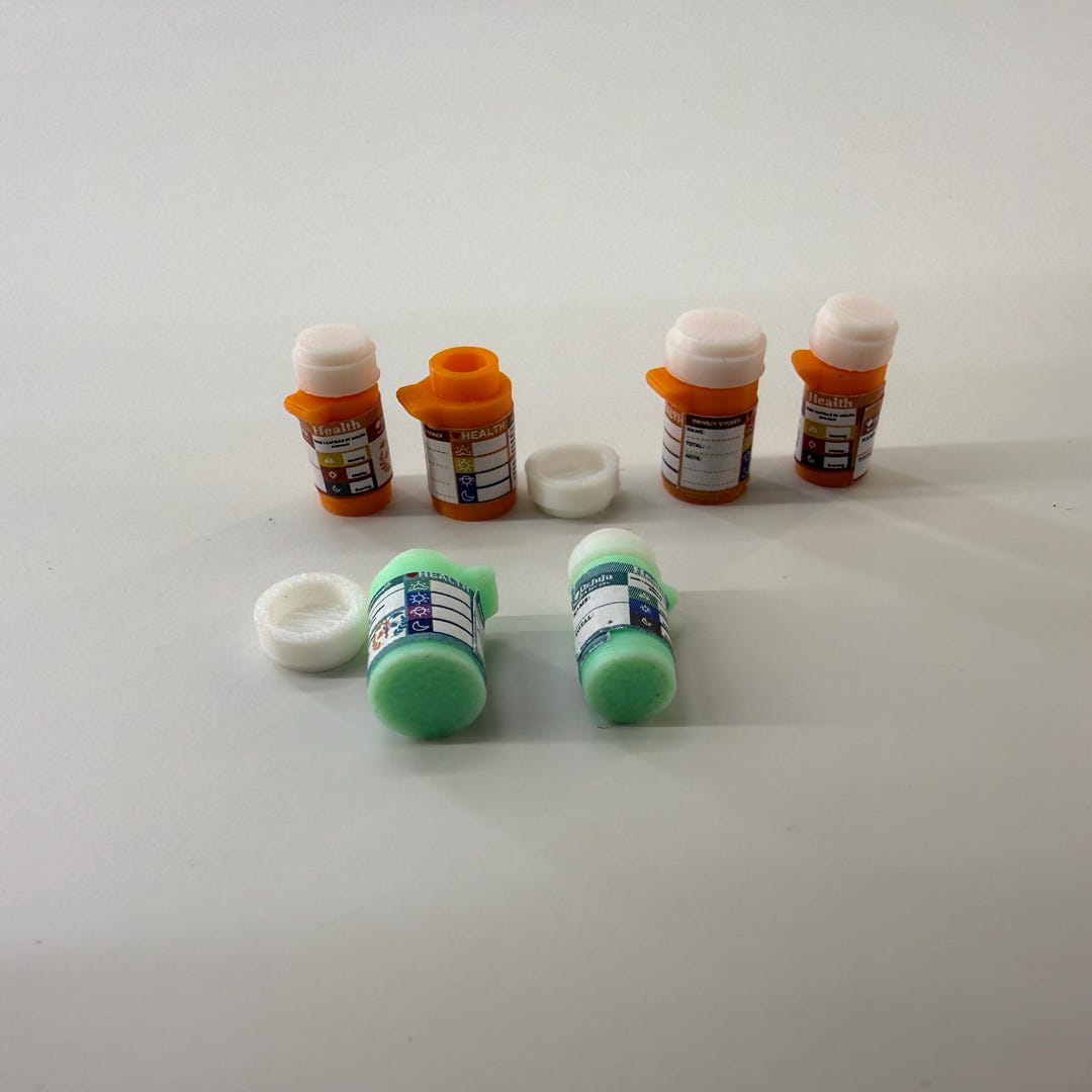 1:12 Scale Dollhouse Miniature Prescription Pill Bottles, Dollhouse ...