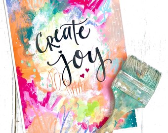 Choose Joy Art / Inspirational Art Print 8.5x11 inch / | Etsy