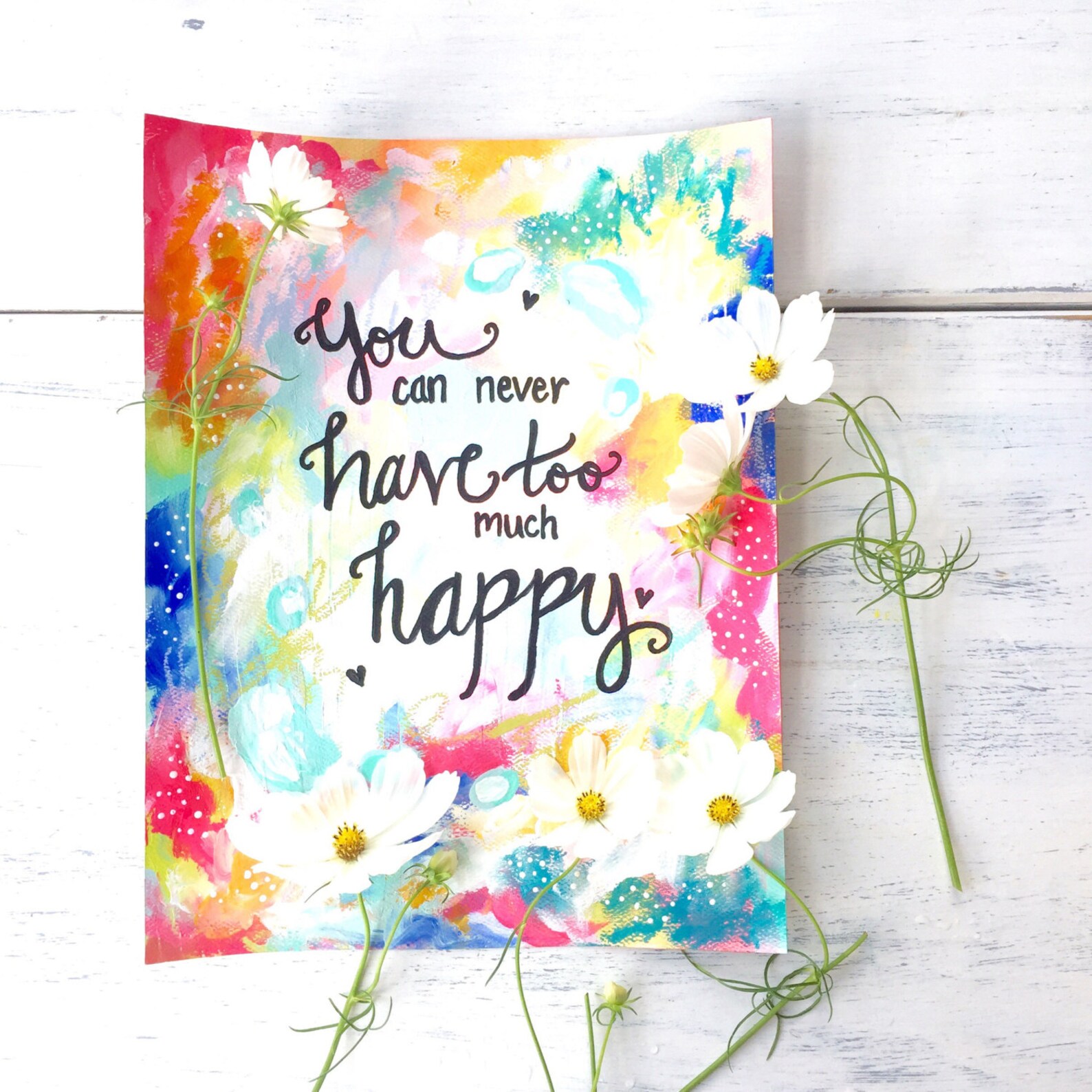 Inspirational Art Print: Too Much Happy 8.5x11 | Etsy