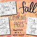 Fall Coloring Pages Set of 3 for Digital and Printable Use Hand Drawn ...