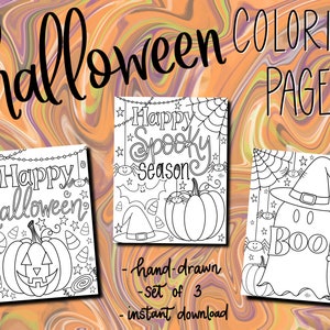 All Things Fall Bundle of Coloring Pages - Set of 12 - Hand Drawn ...