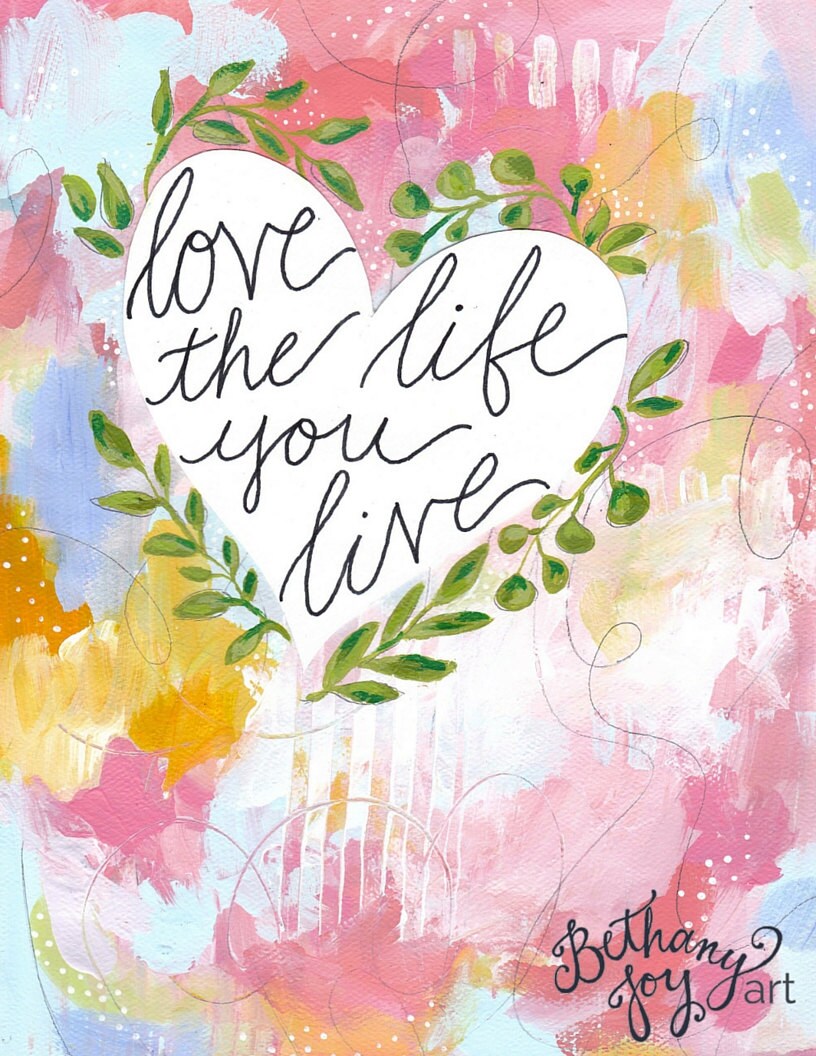Inspirational Art Print: "love Life" 8.5x11 Inch Print - Etsy