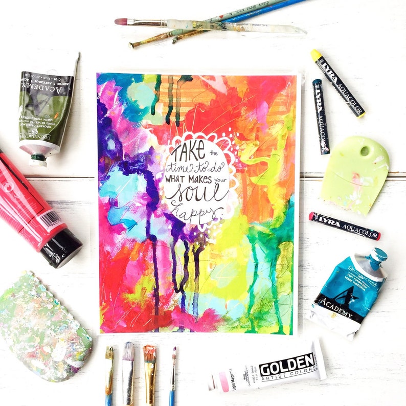 Inspirational Art - "happy Soul" - 8.5x11 Print - Etsy