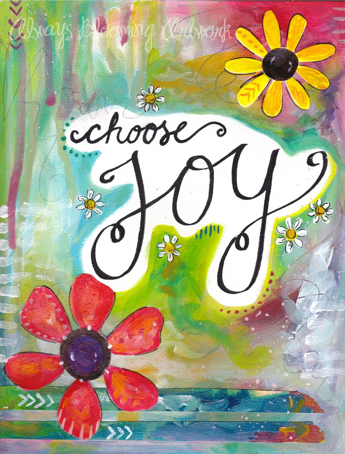Choose Joy Art / Inspirational Art Print (8.5x11 Inch) / Joyful Gift ...