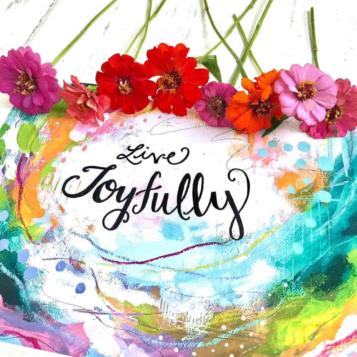 Inspirational Art Print live Joyfully / 8.5x11 - Etsy
