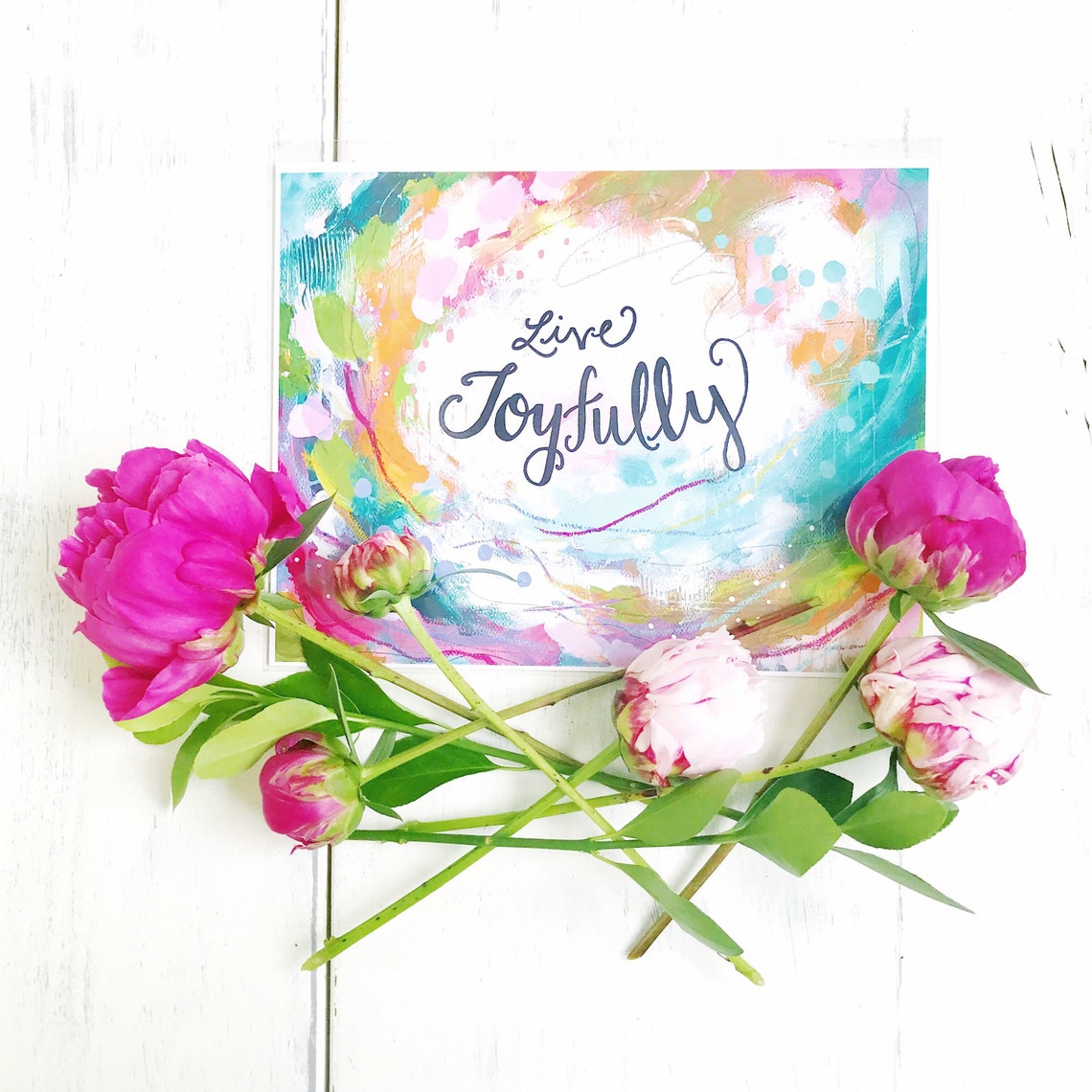 Inspirational Art Print live Joyfully / 8.5x11 - Etsy