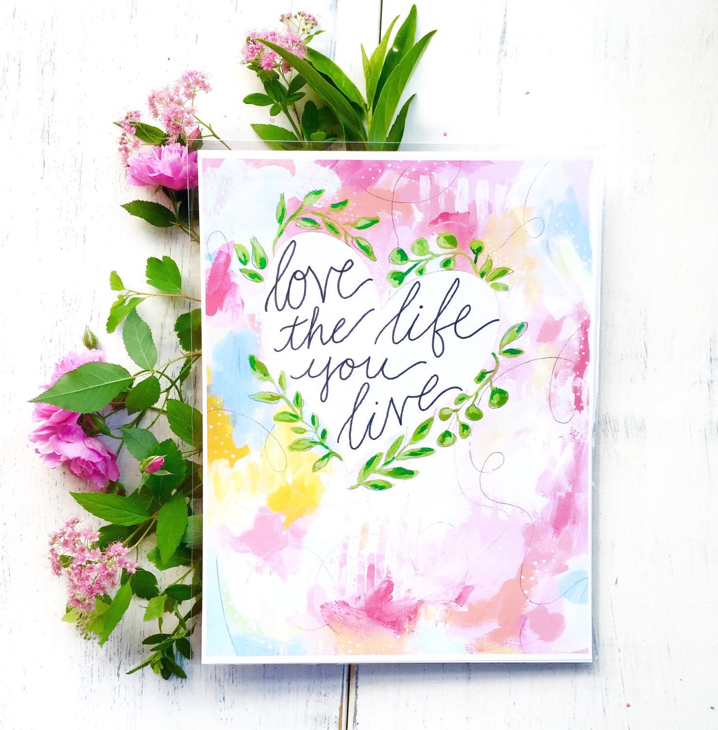 Inspirational Art Print: "love Life" 8.5x11 Inch Print - Etsy