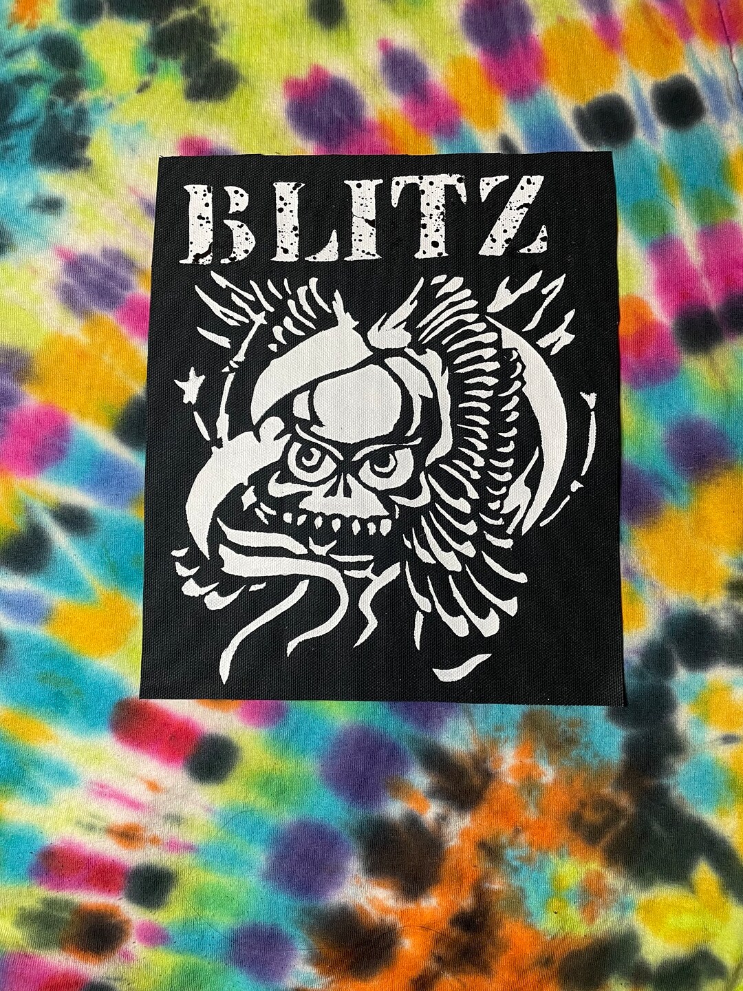 Blitz Skull Logo Black Splatter Sew on Patch - Etsy