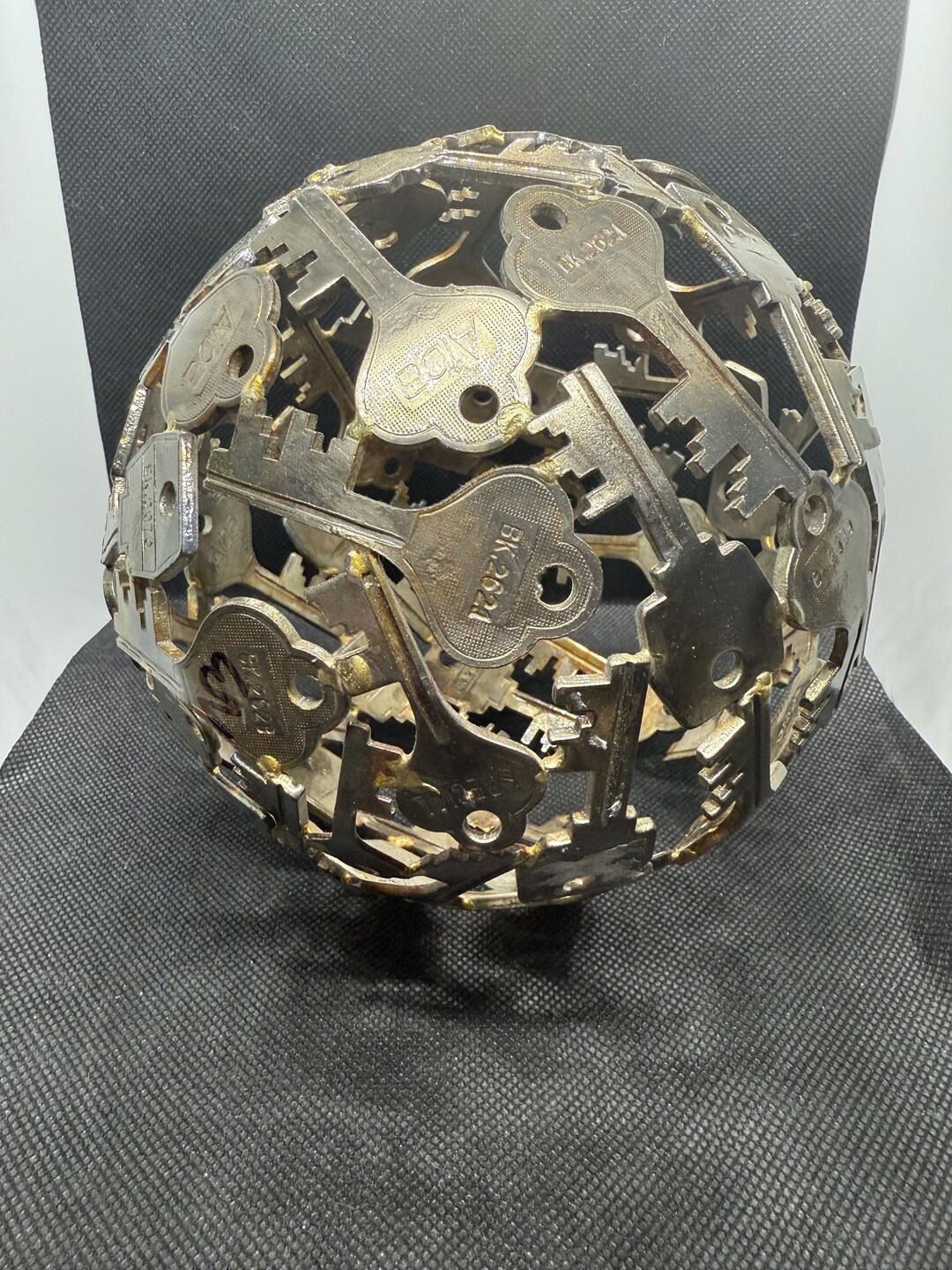 MCM Welded Key Sphere Sculpture, Key Ball Decor - Etsy