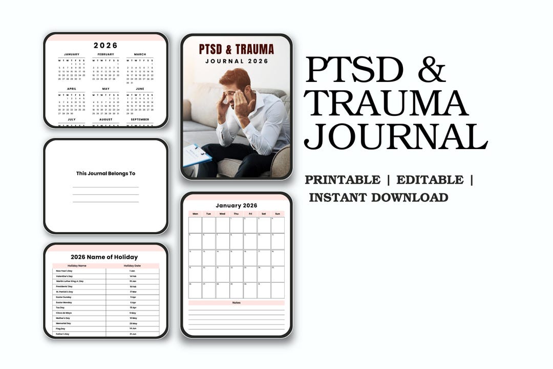 PTSD Trauma Journal | Mental Health Workbook, Anxiety and Stress ...