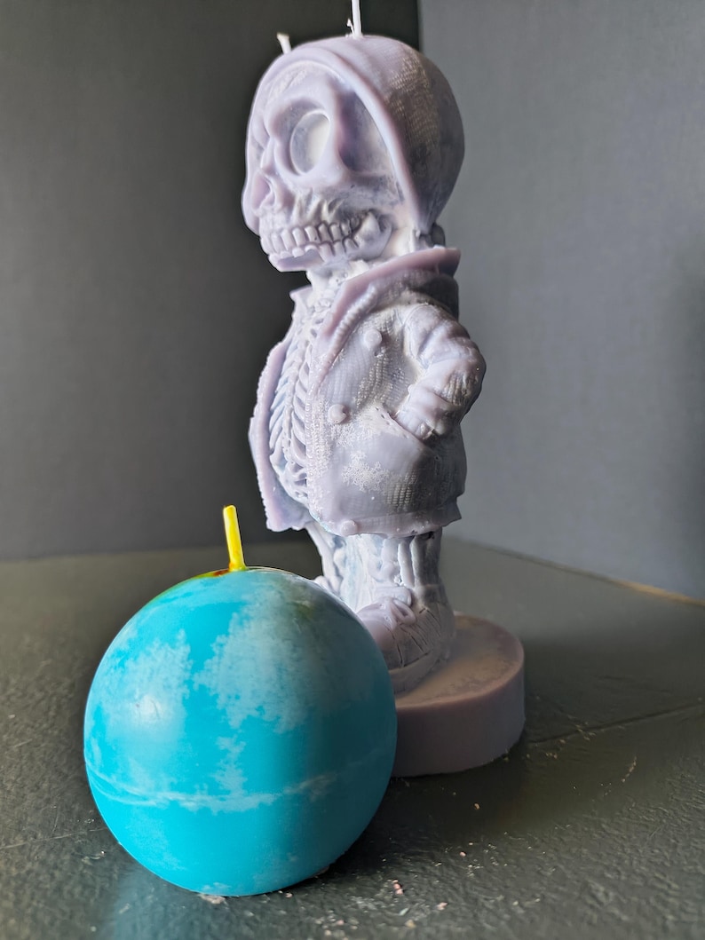 Atomic-punk Zombie Skeleton Candle -2-piece Set - Etsy