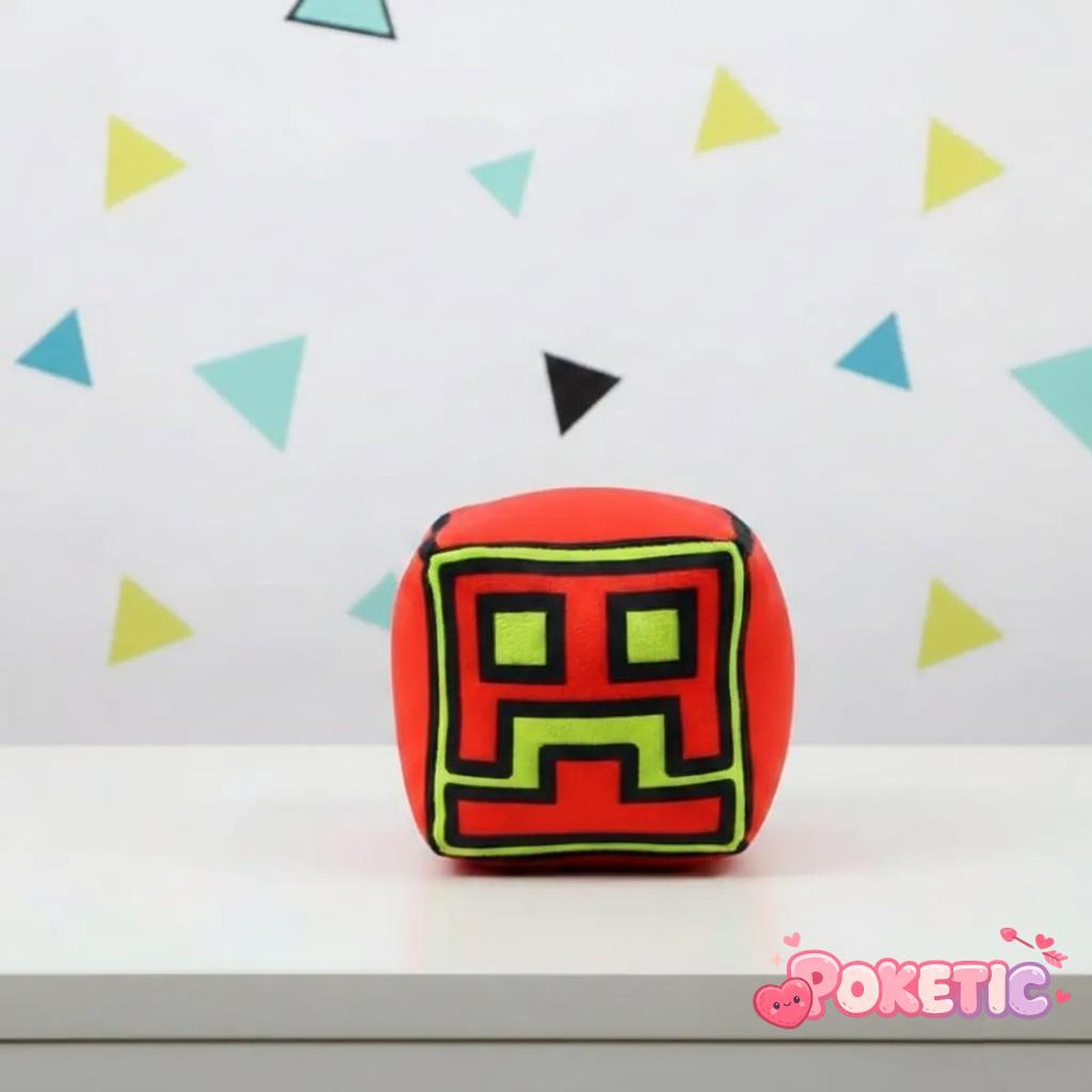 Geometry Dash Cube Plush | Gamer Room Decor, Kids Gift - Etsy