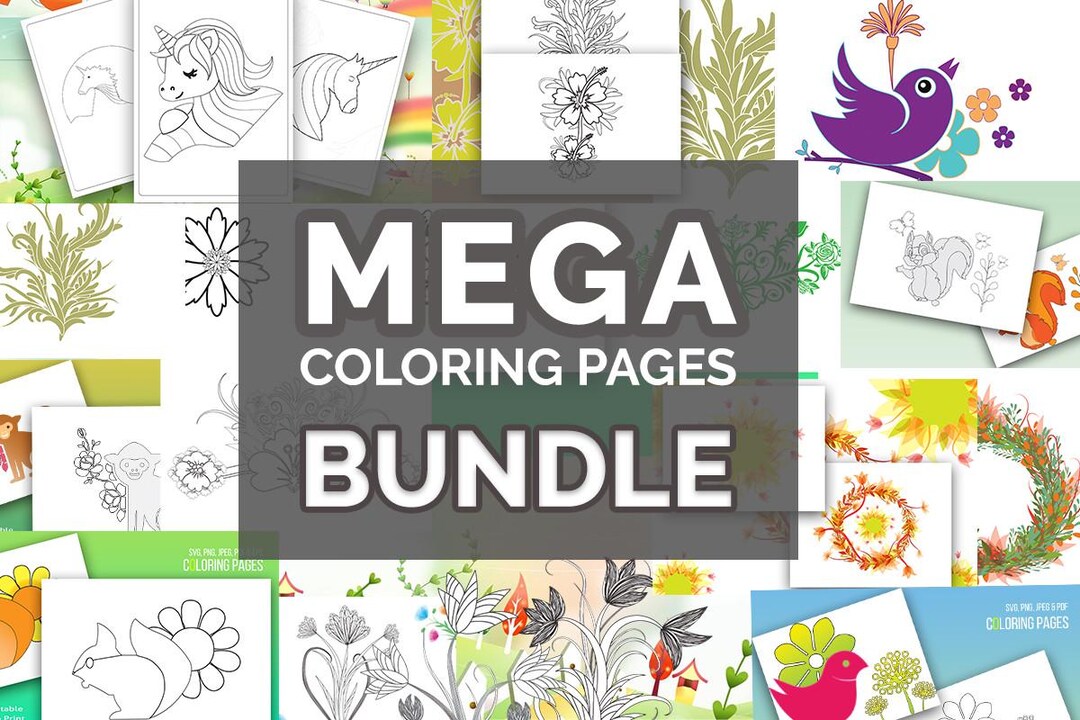 Mega Coloring Pages Bundle for Kids – 20 Printable Designs - Etsy