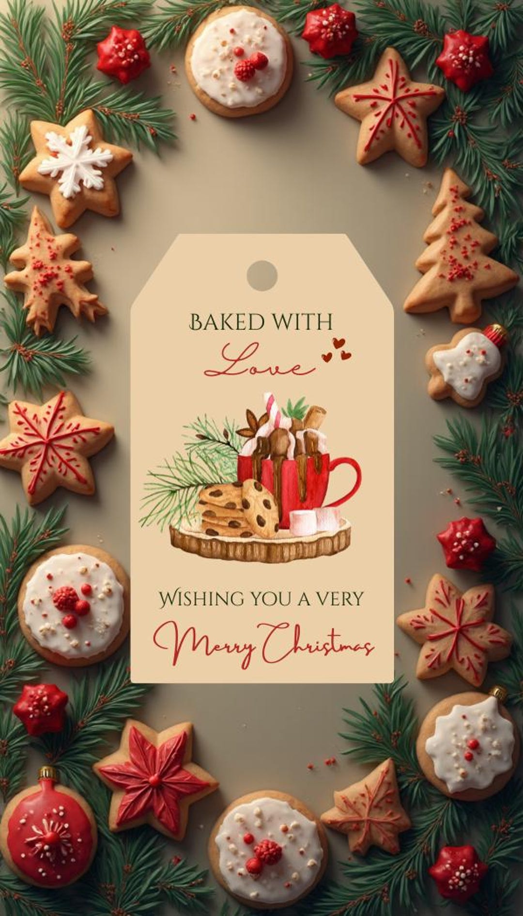 Christmas Baked Goods Gift Tag - Baked With Love - Etsy