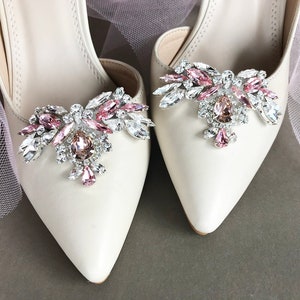 Blush Pink Shoe Clips, Bridal Shoe Clips, Premium European Crystal Shoe ...