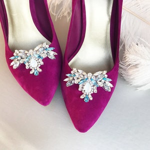 Something Blue Shoe Clips, Bridal Shoe Clips, Premium European Crystal ...