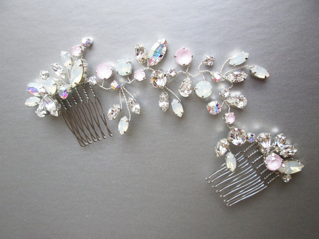 Iridescent Crystal Bridal Hair Vine, Bridal Hair Comb, Wedding Hair ...