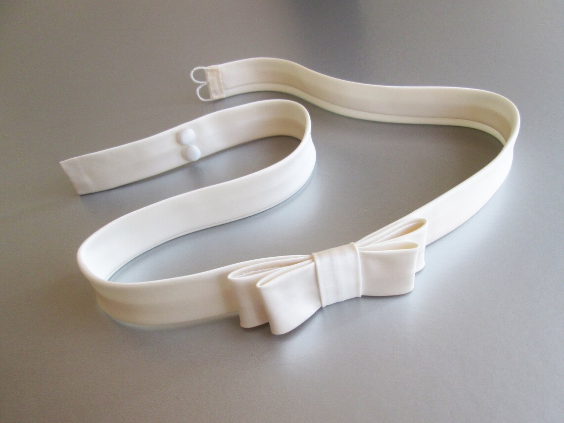 Double bow Silk satin bridal belt sash Silk satin one inch | Etsy