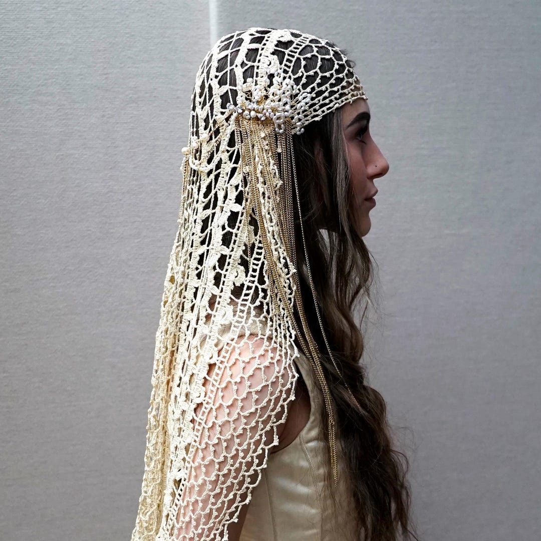 Vintage Lace Veil, Bridal Veil With Vintage Hand Made Lace, Wedding ...