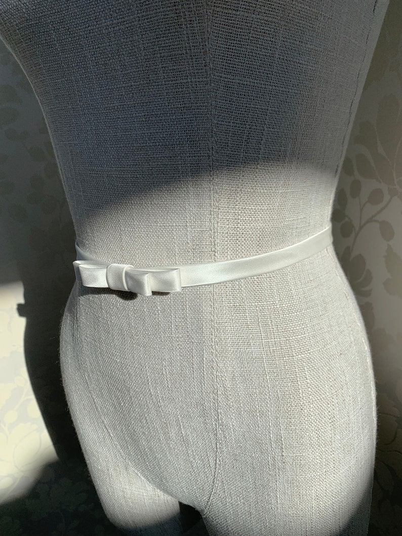 Bridal Belt 2 Ways Skinny Silk Satin Belt With Detachable - Etsy