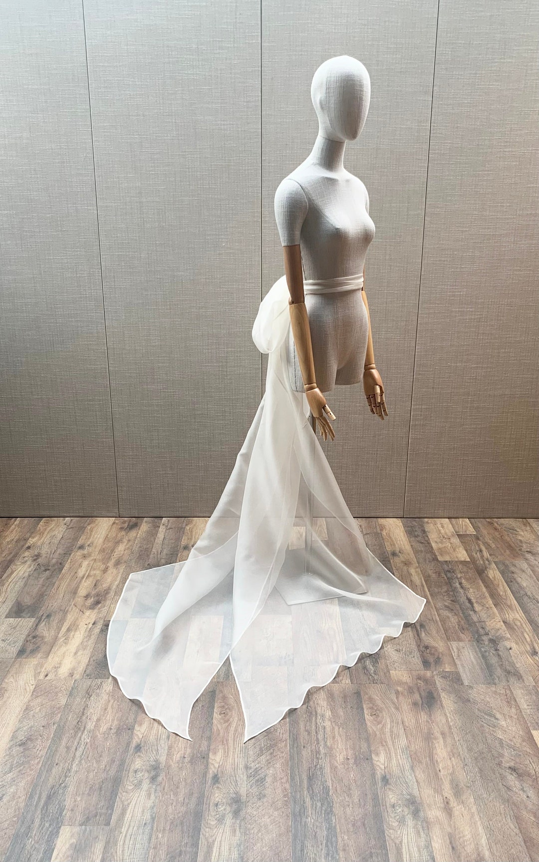 Big Bow Silk Organza Waist Sash With Train, Long Bridal Sash Big Bow ...