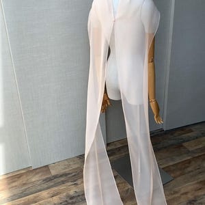 Blush Silk Scarf, Stays Put Modern Bridal Scarf With Button Closure ...