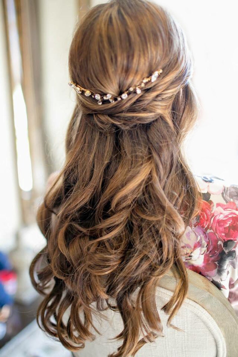 Crystal Hair Vine Bridal Crystal Hair Vine Dainty Crystal - Etsy