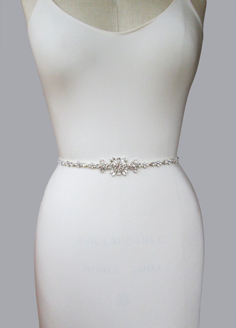 Bridal Belt Sash Skinny Bridal Crystal Sash Wedding Belt - Etsy
